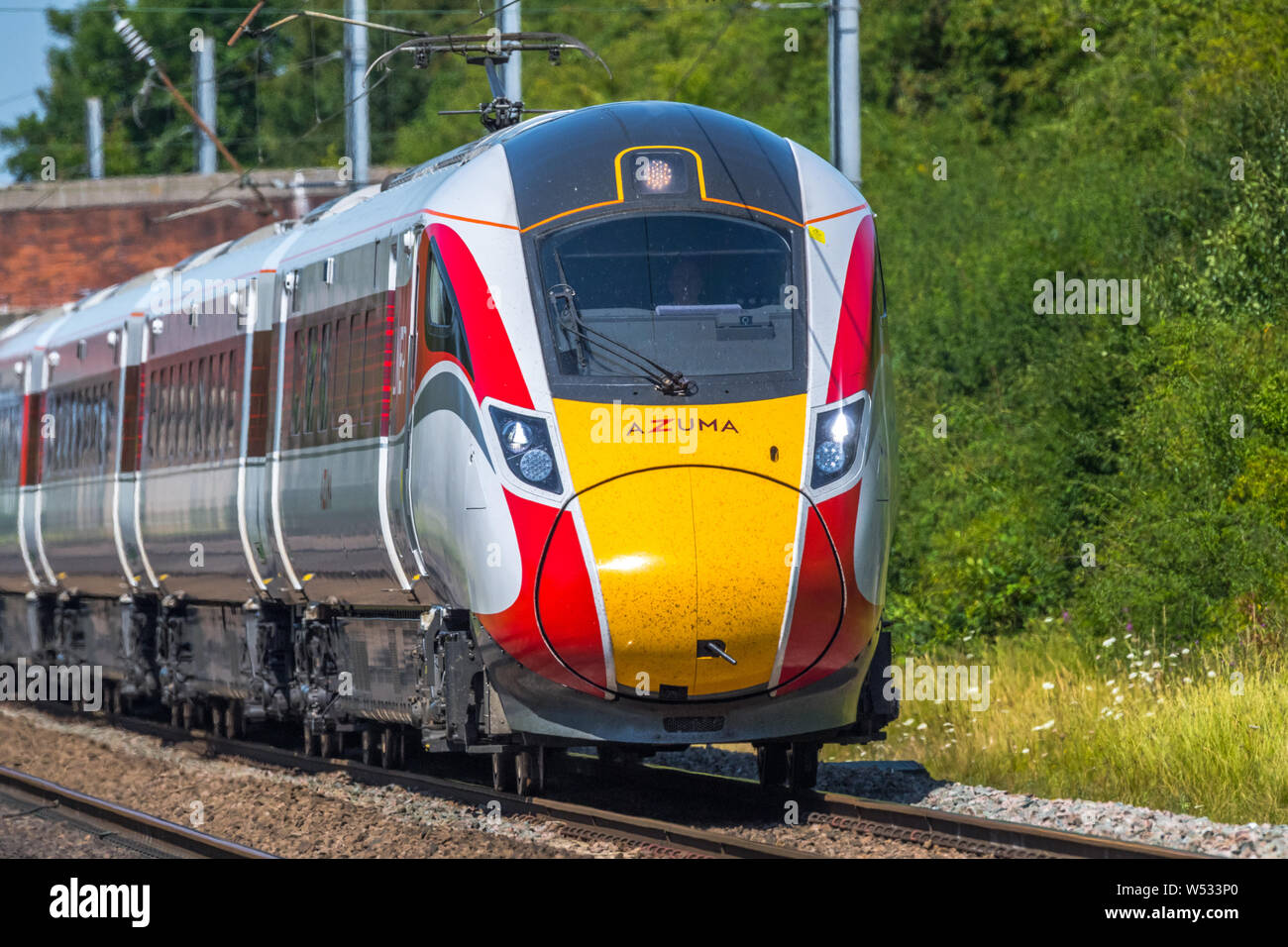 The new LNER Azuma electric train operating on the East Coast Mainline ...