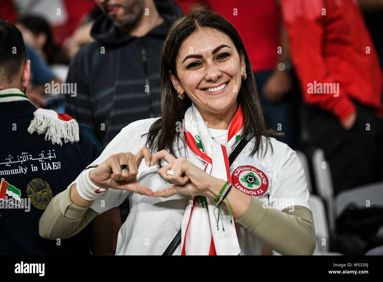 Fans of Lebanon cheer for Lebanon national football team in the AFC ...