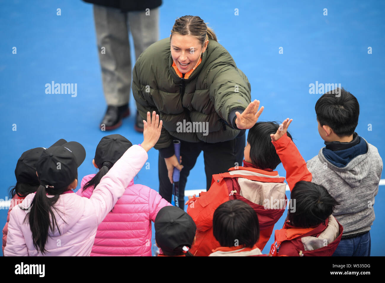 Russian tennis player Maria Sharapova attends the Champion Children Day ...