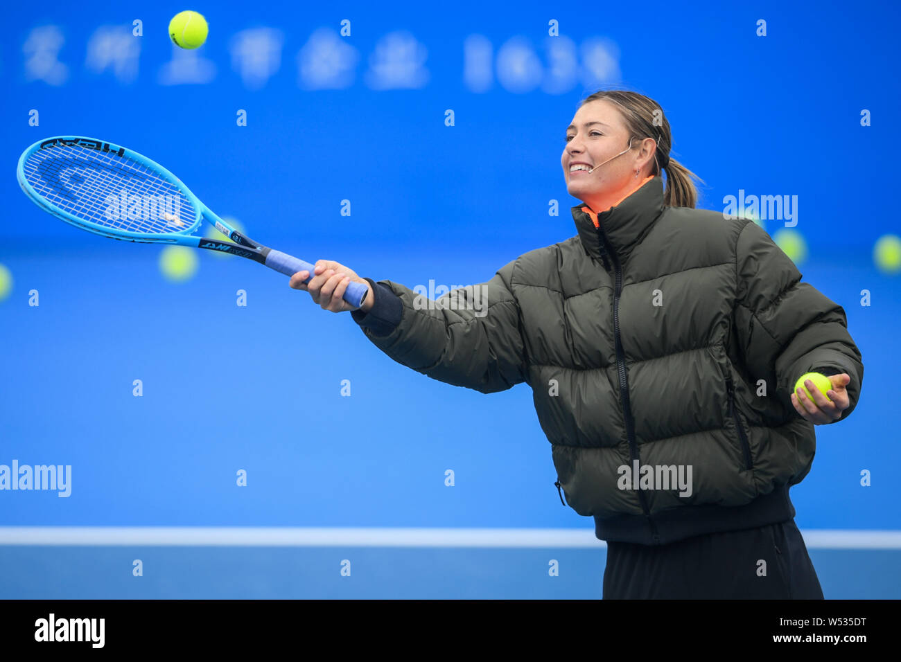 Russian tennis player Maria Sharapova attends the Champion Children Day ...
