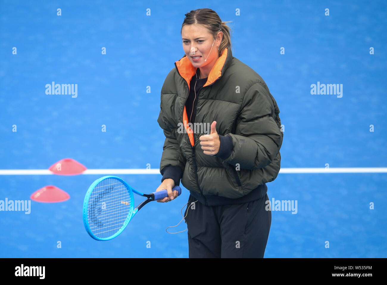 Russian tennis player Maria Sharapova attends the Champion Children Day ...