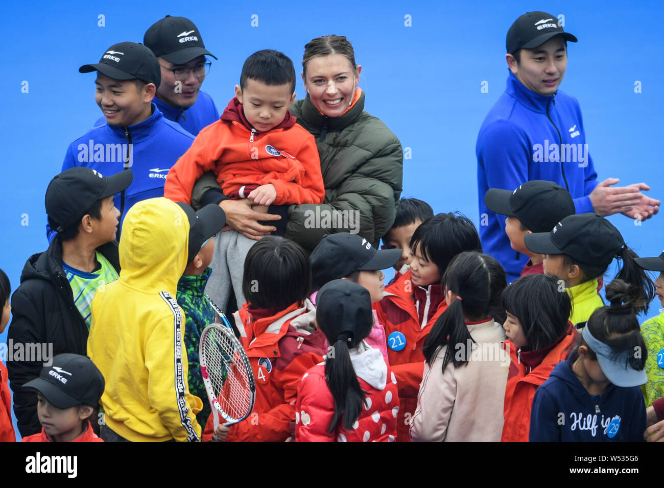 Russian tennis player Maria Sharapova attends the Champion Children Day ...