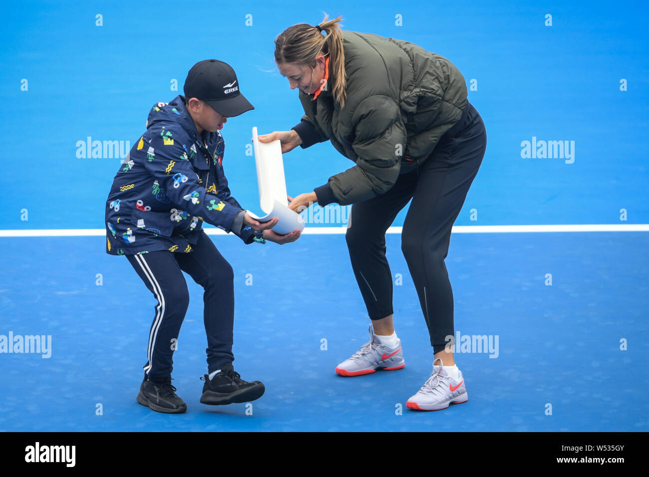 Russian tennis player Maria Sharapova attends the Champion Children Day ...