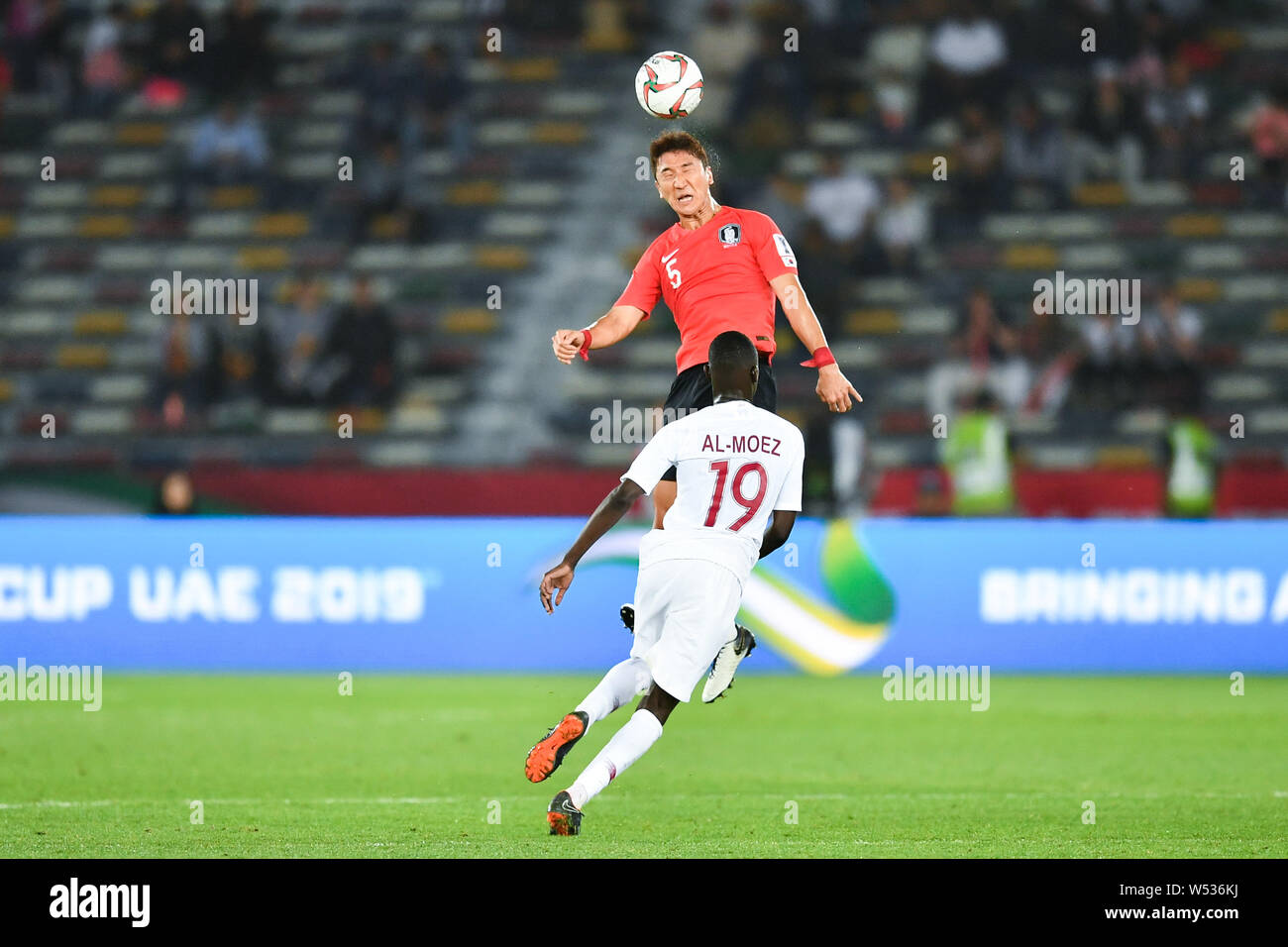 Jung Woo-young, top, of South Korea national football team heads the ...