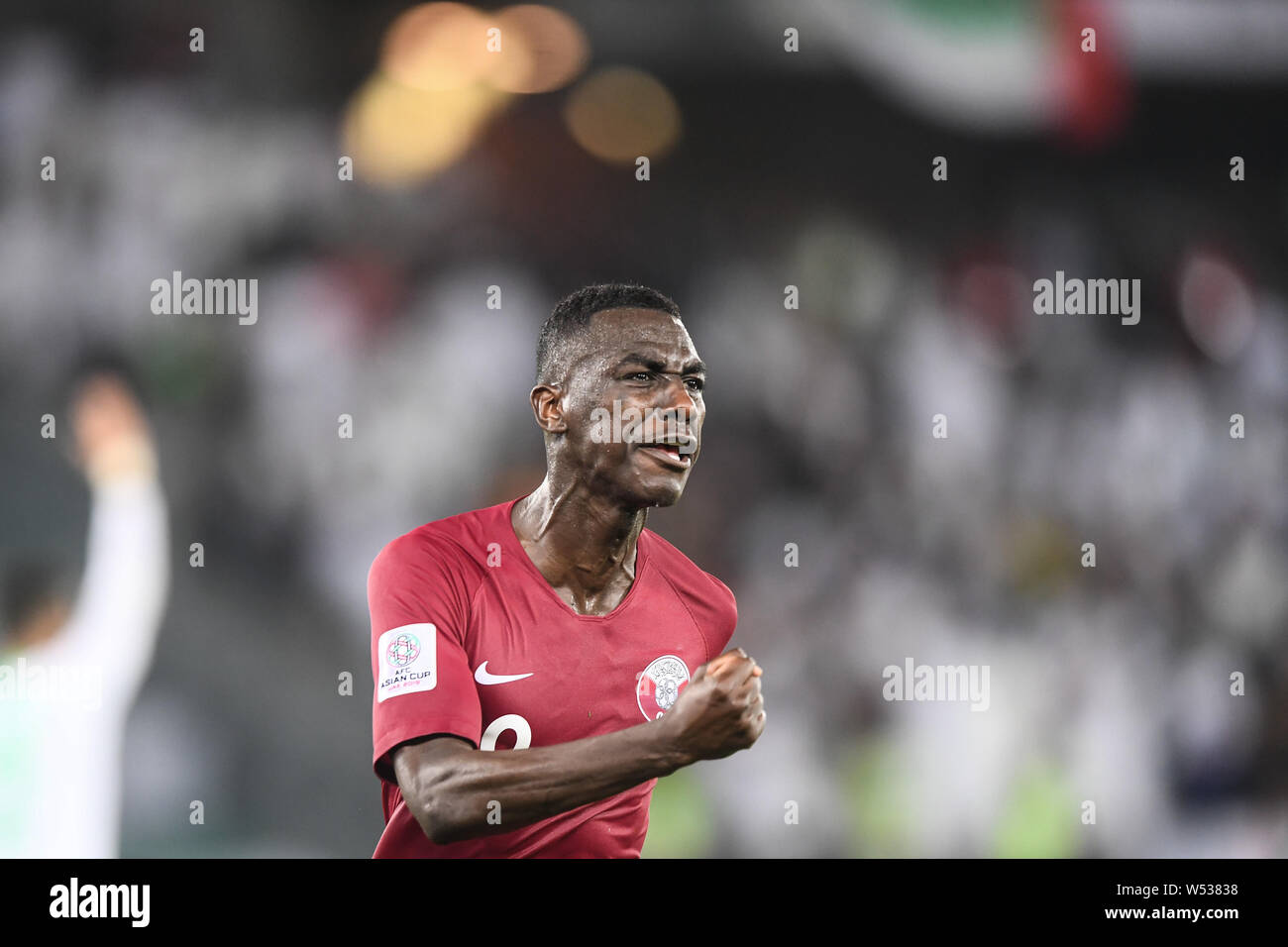 Almoez Ali of Qatar celebrates after scoring a goal against Saudi ...