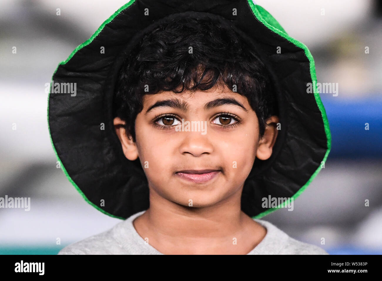 A Saudi Arabian football fan shows support for Saudi Arabia national ...