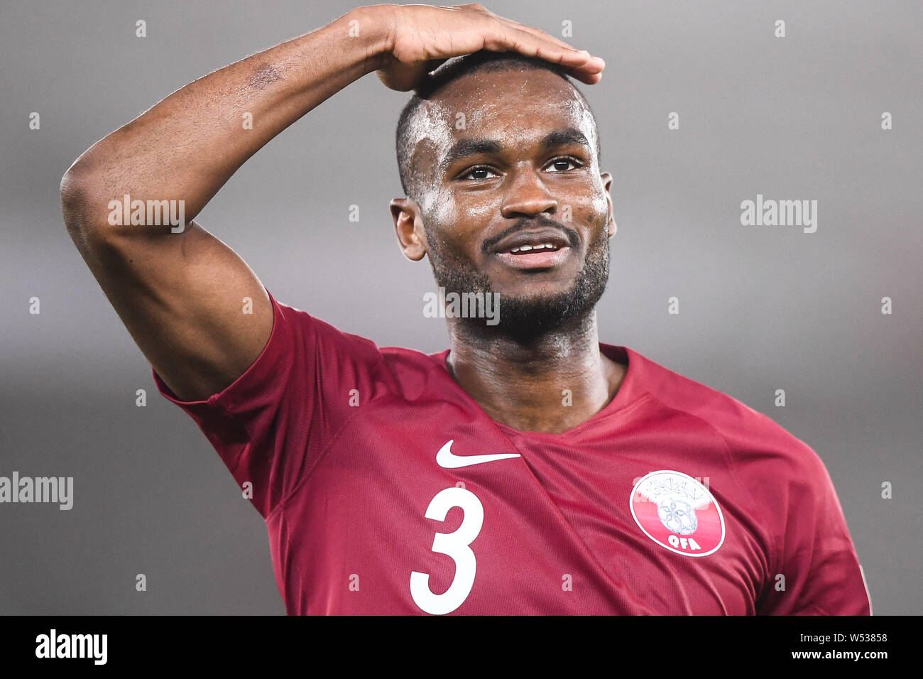 Abdelkarim Hassan of Qatar celebrates after scoring a goal against ...