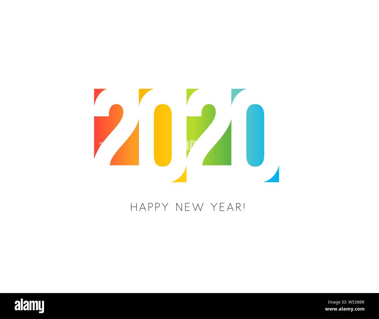 2020 New Year Colored Numbers Design. Vector illustration Stock Vector ...