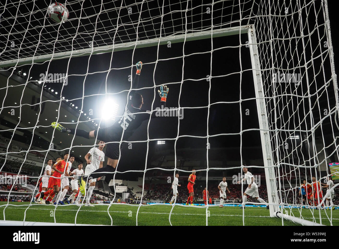 Goalkeeper Michael Falkesgaard of Philippines fails to save the ball ...
