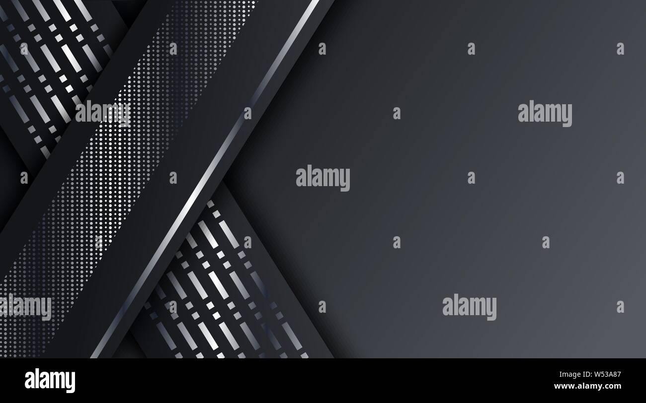 Abstract Black Silver Metallic Frame Tech Glowing Elegant Design ...