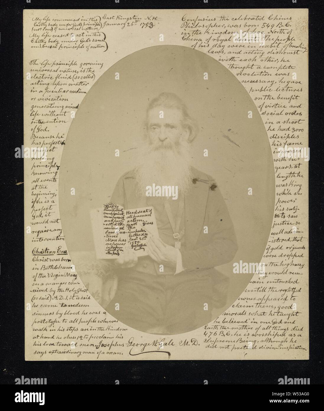 Portrait and testament of George W. Gale, M.D., Unknown maker, American ...