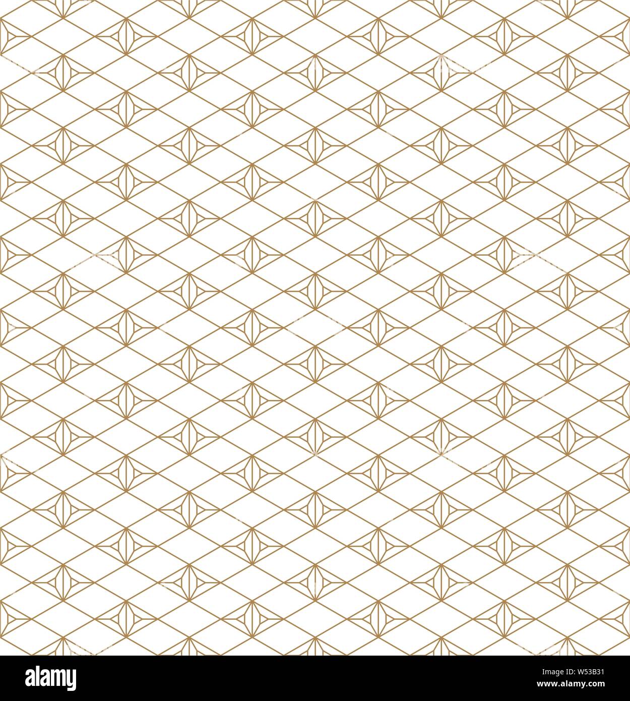 Japanese seamless geometric pattern .Gold silhouette lines.For design ...