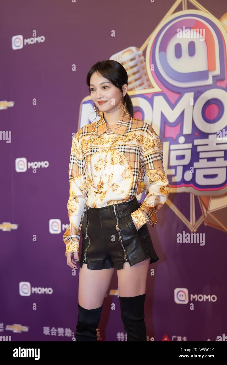 Taiwanese singer and actress Angela Chang attends the Momo on live ...