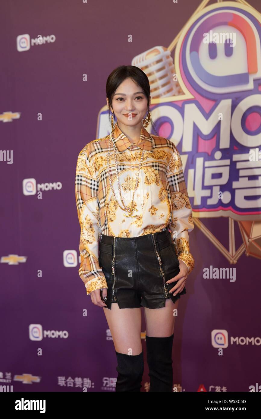 Taiwanese singer and actress Angela Chang attends the Momo on live ...
