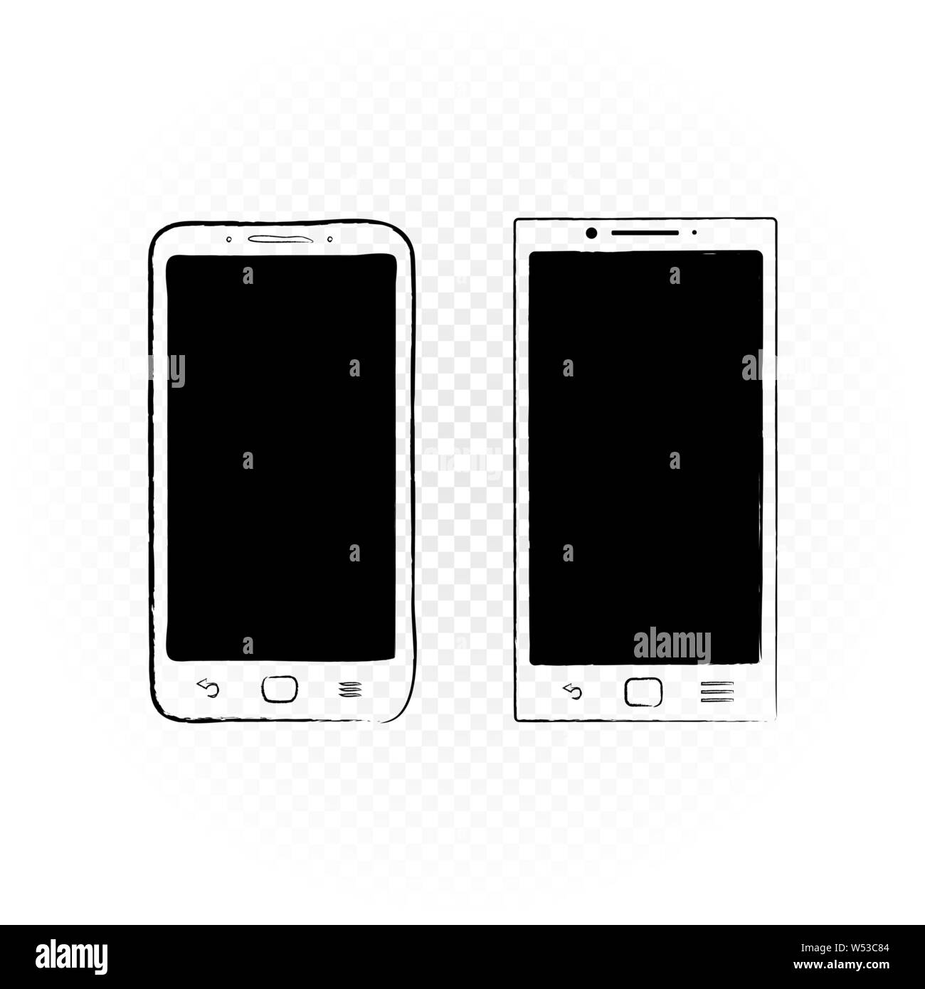Transparent cell phone drawing hi-res stock photography and images - Alamy