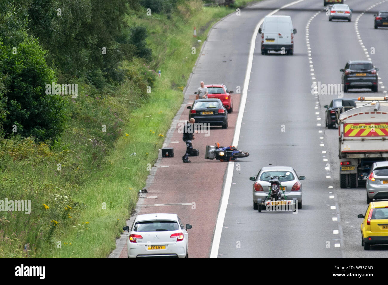 Lancaster, Lancashire. UK Weather. 26th July, 2019. In dry conditions a ...