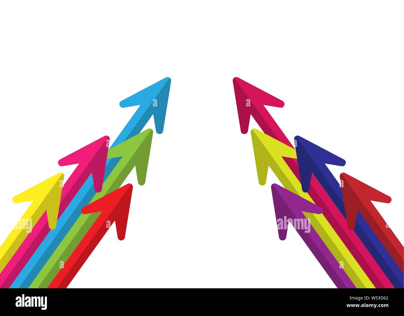 Colored arrows of different length, simple flat design Stock Vector ...