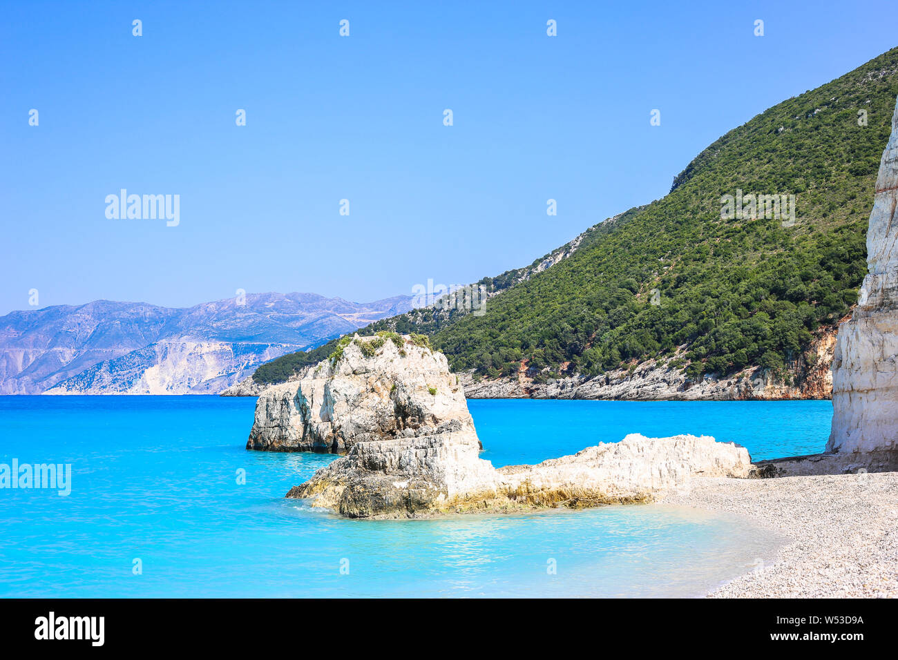 One of the most beautiful untouched pebble beach with turquoise sea ...