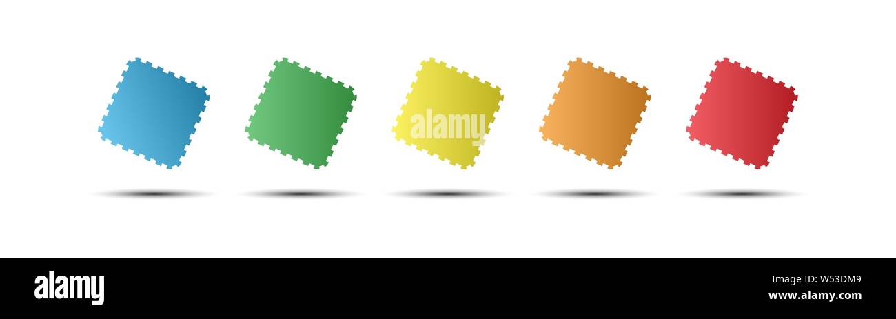 set of colored squares with broken square edges Stock Vector Image ...