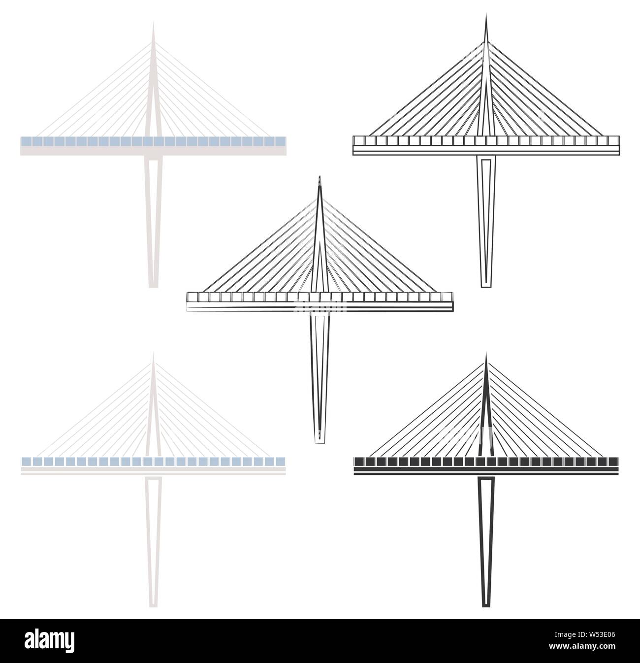 Iron steel structure bridge Cut Out Stock Images & Pictures - Alamy