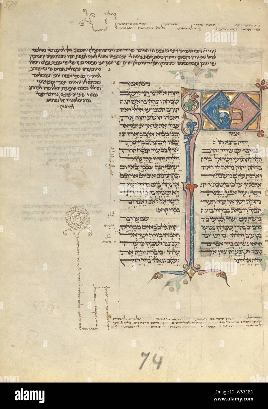 Decorated Text Page, Unknown, Elijah ben Meshallum (active 13th century ...