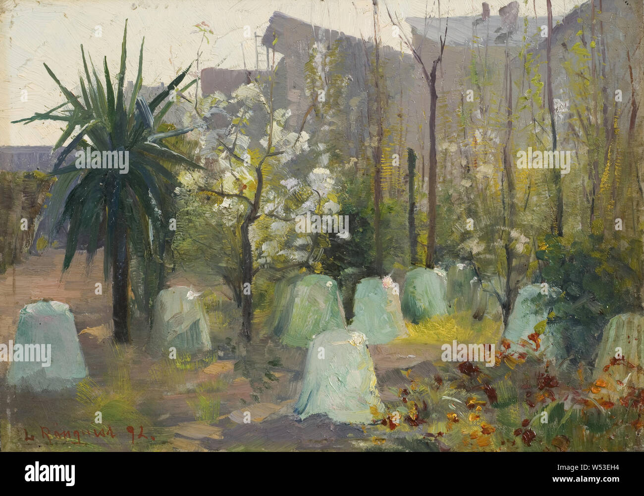 Lotten Rönquist, Southern spring landscape, painting, 1892, oil on ...