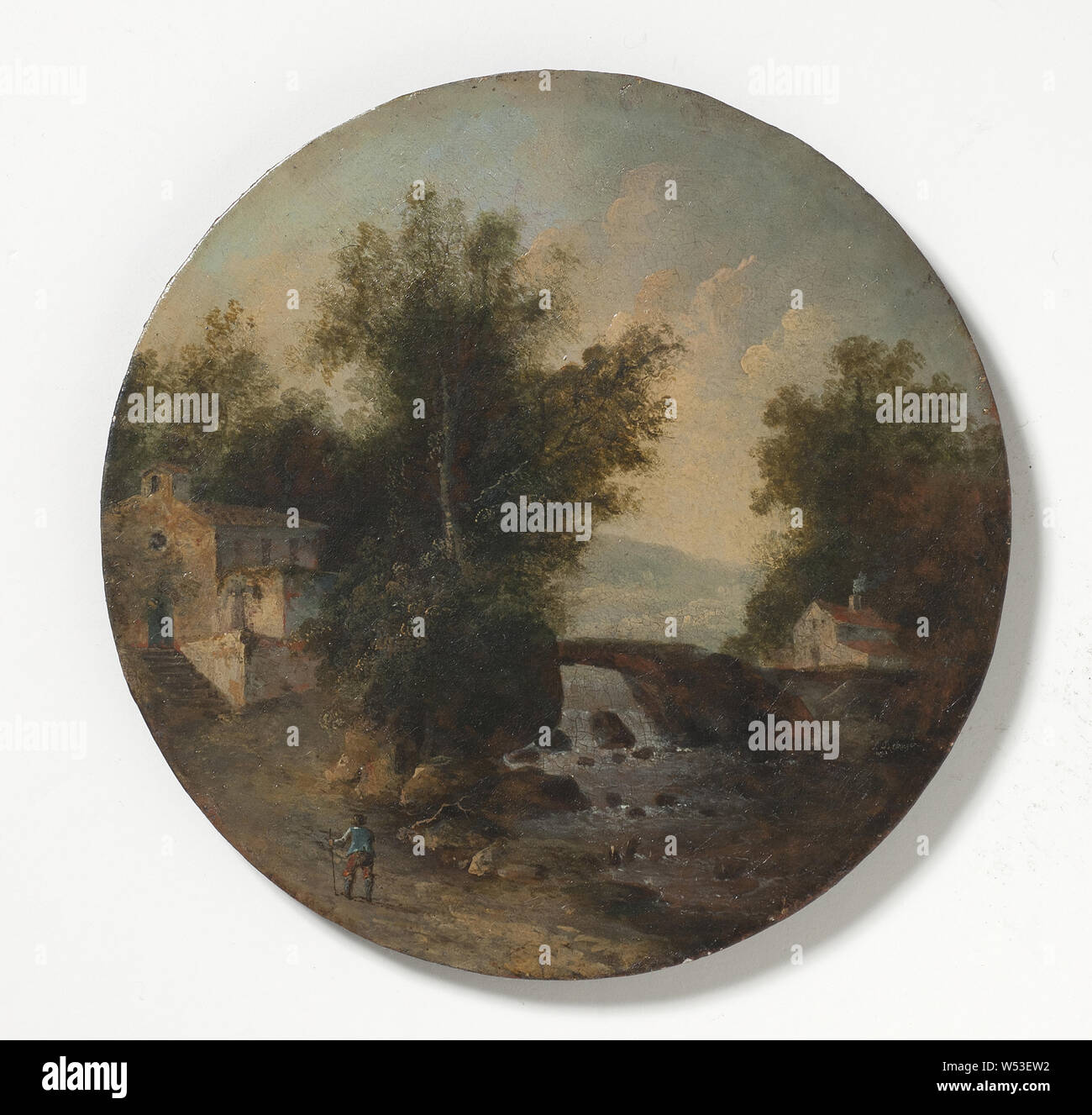 Louis Belanger, Southern landscape with hikers, painting, 1803, Oil on ...
