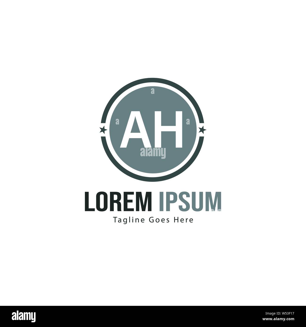 AH Letter Logo Design. Creative Modern AH Letters Icon Illustration ...