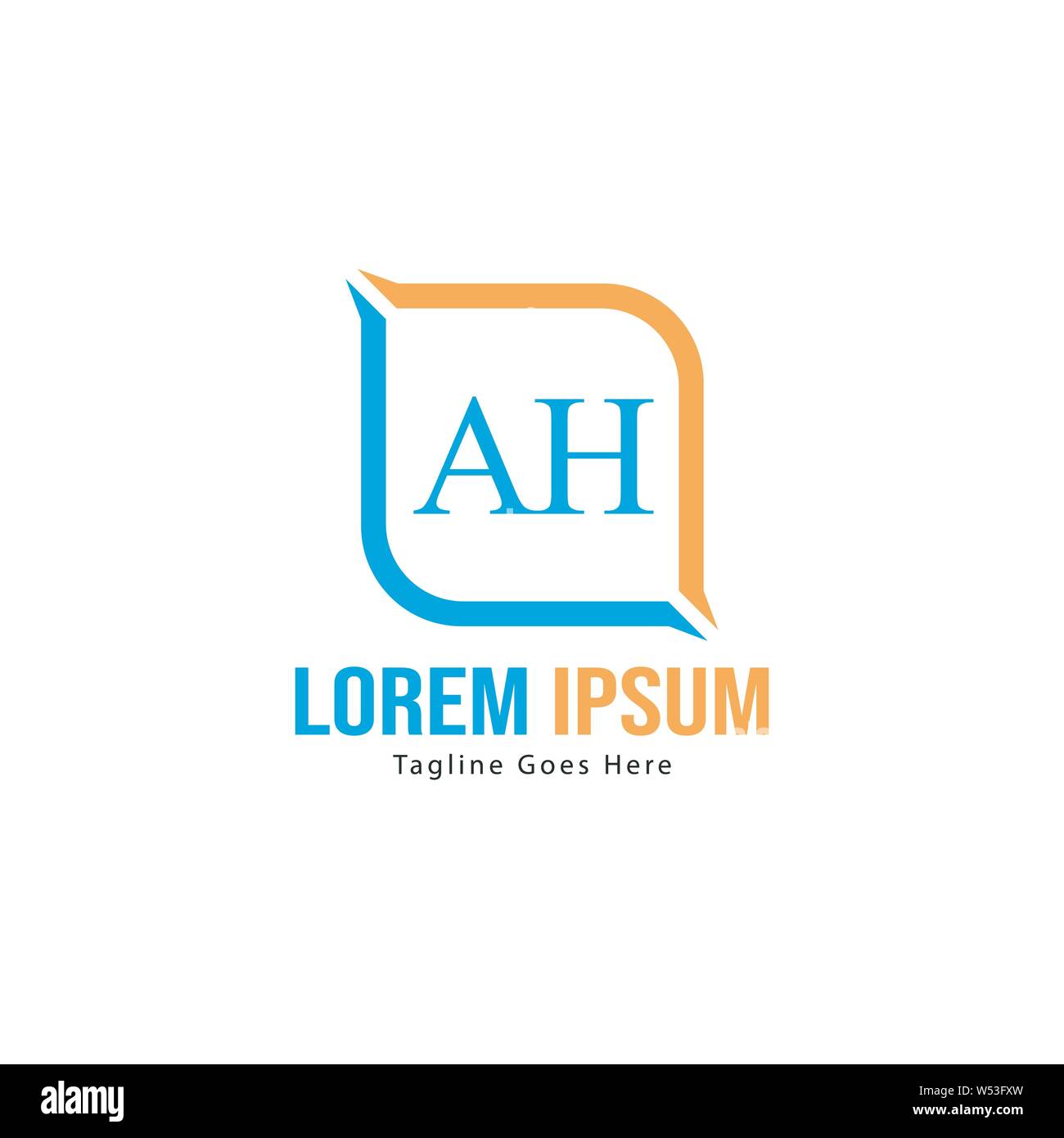 AH Letter Logo Design. Creative Modern AH Letters Icon Illustration ...