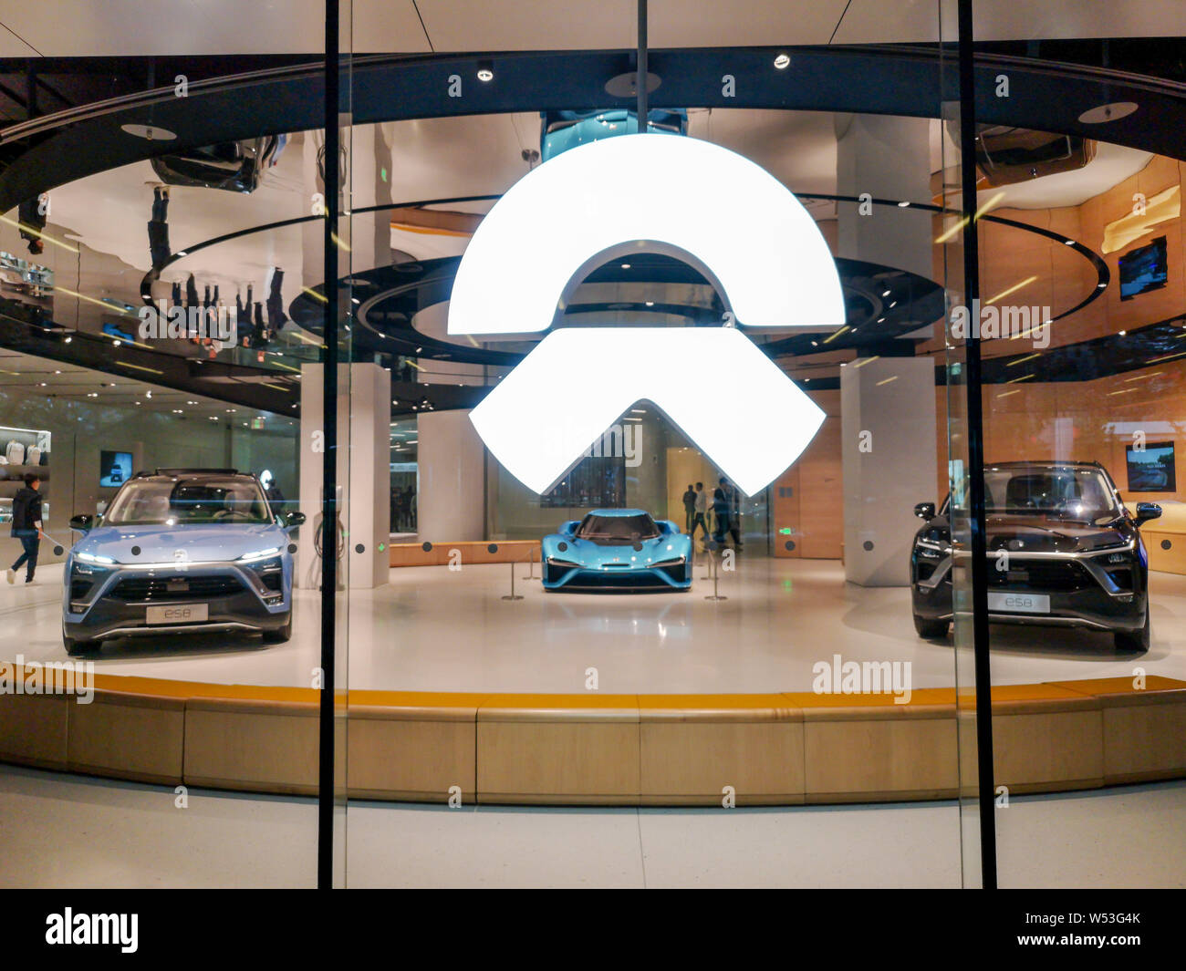 --FILE--A NextEV Nio EP9 electric supercar and other electric cars are ...