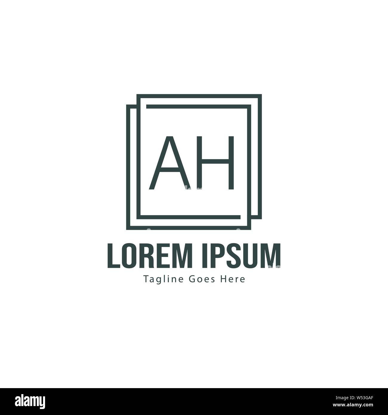 AH Letter Logo Design. Creative Modern AH Letters Icon Illustration ...