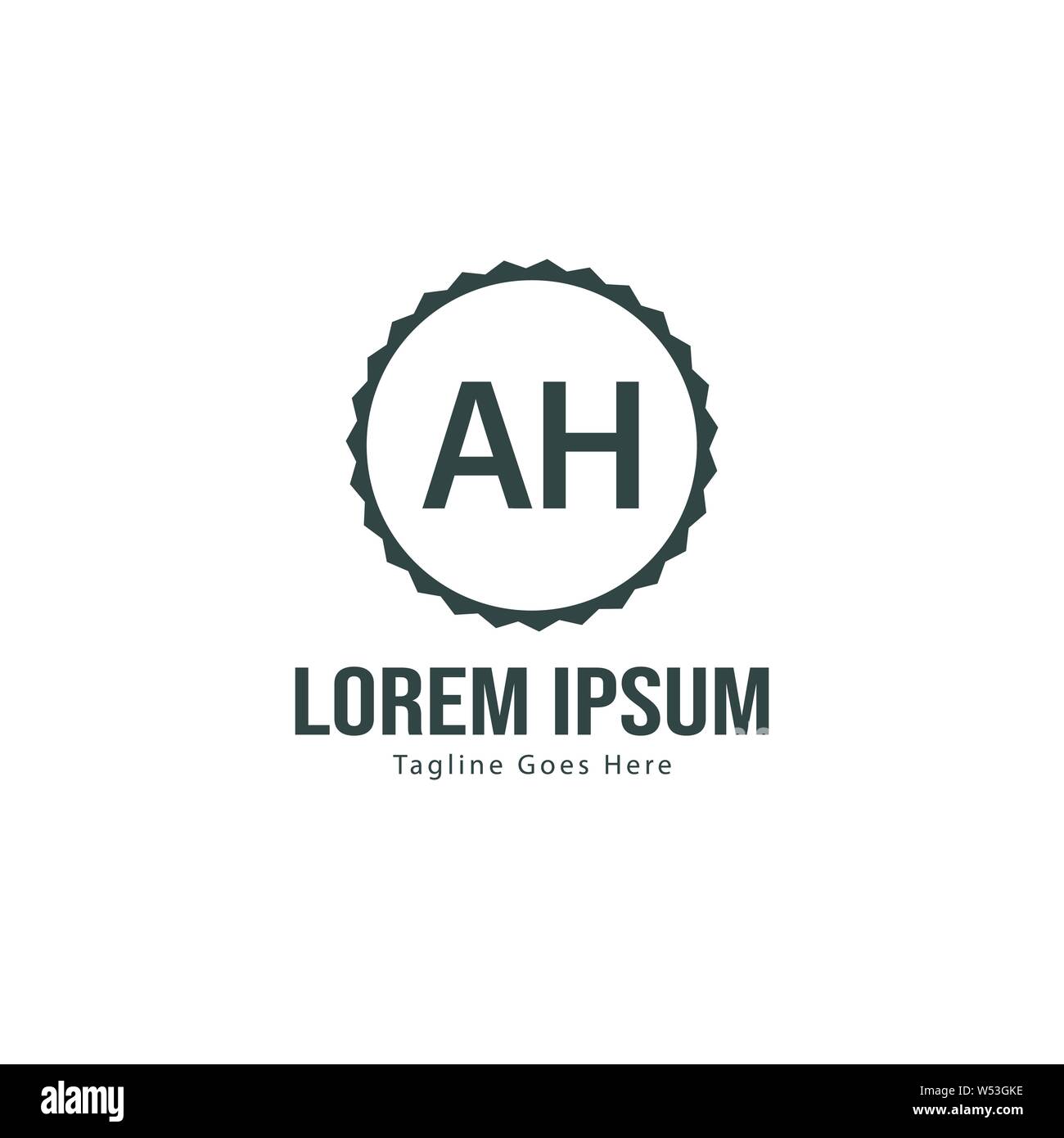 AH Letter Logo Design. Creative Modern AH Letters Icon Illustration ...