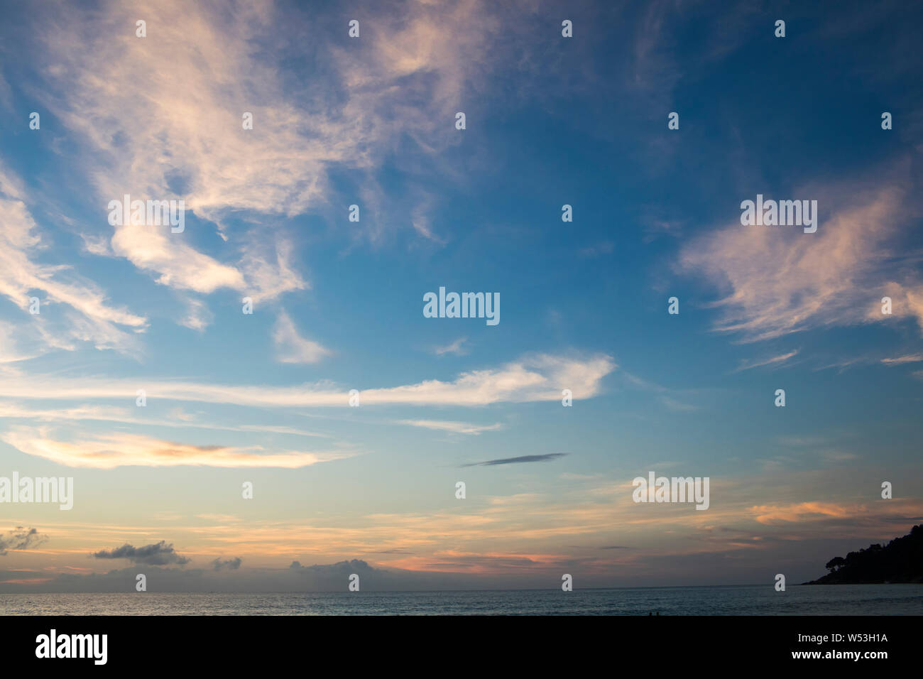 Sunset over sea Stock Photo - Alamy