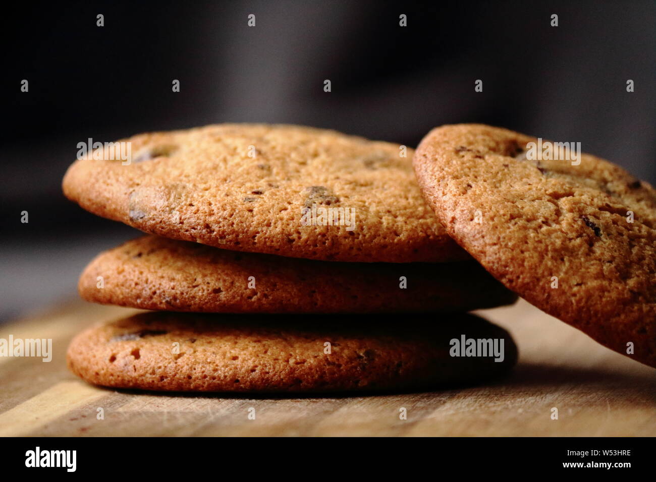 cookies with milk dark grey moody Stock Photo - Alamy