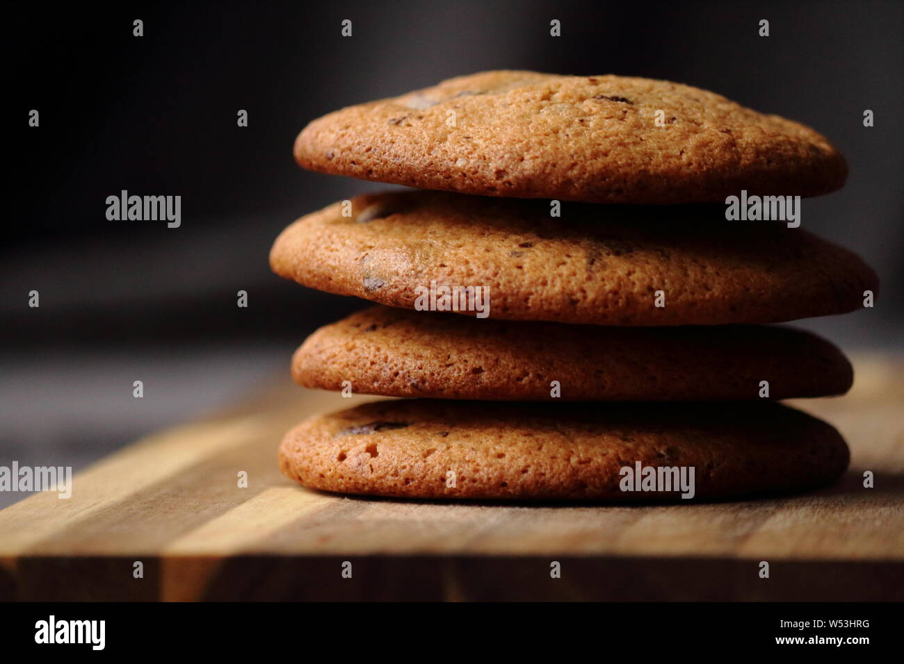 cookies with milk dark grey moody Stock Photo - Alamy