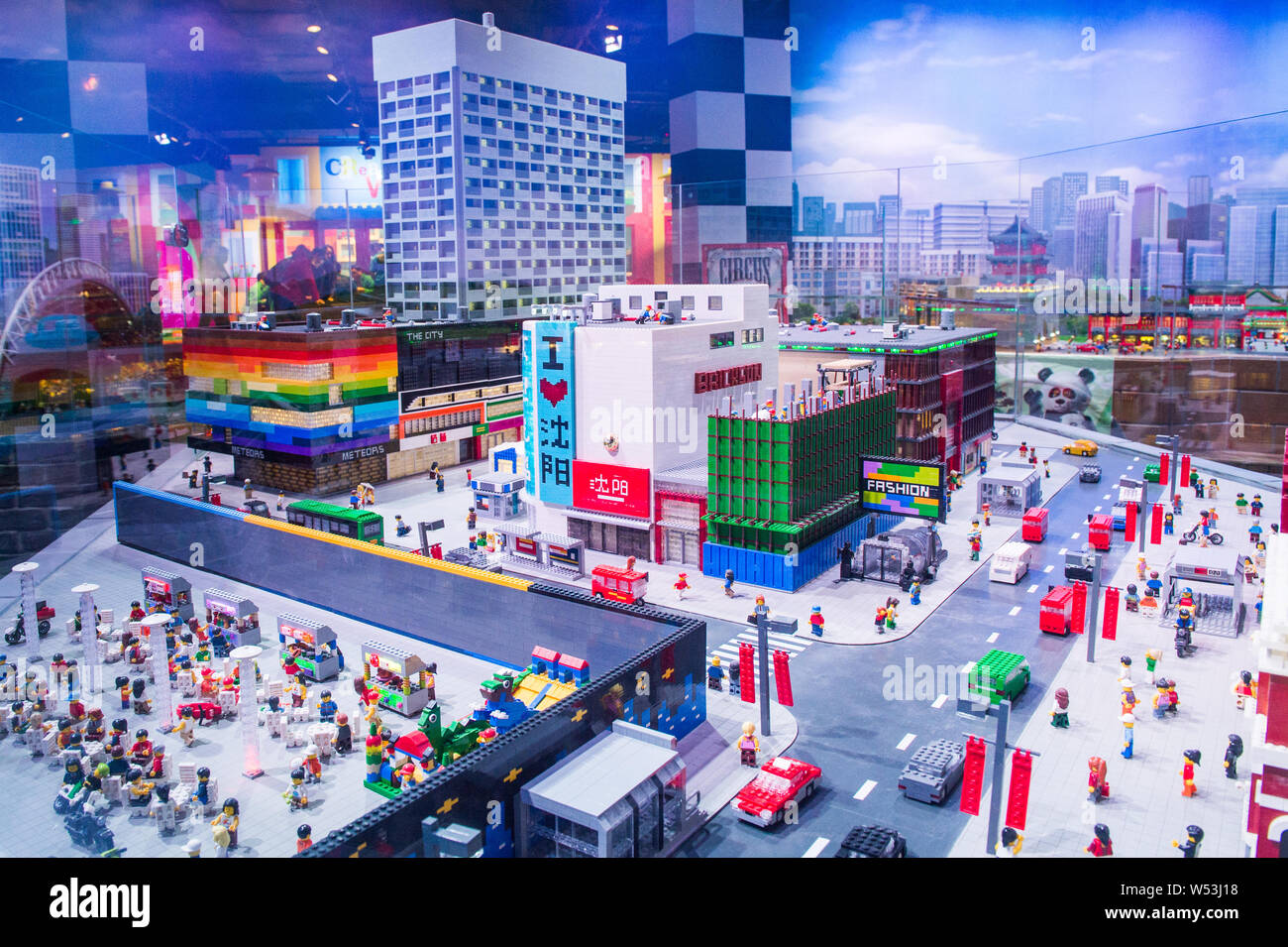 Landmark buildings of Shenyang city made by 1,500,000 Lego bricks are ...