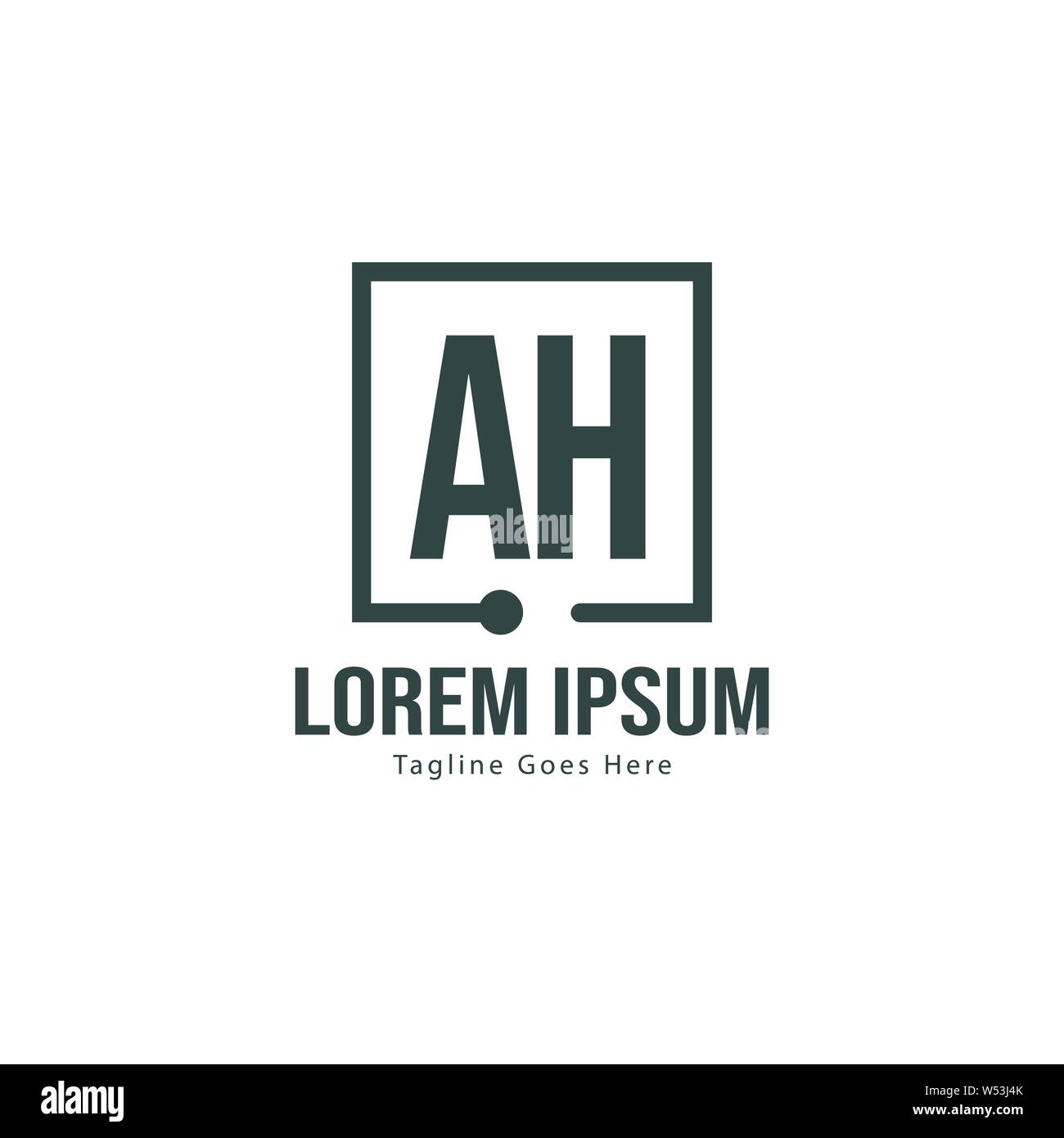 AH Letter Logo Design. Creative Modern AH Letters Icon Illustration ...