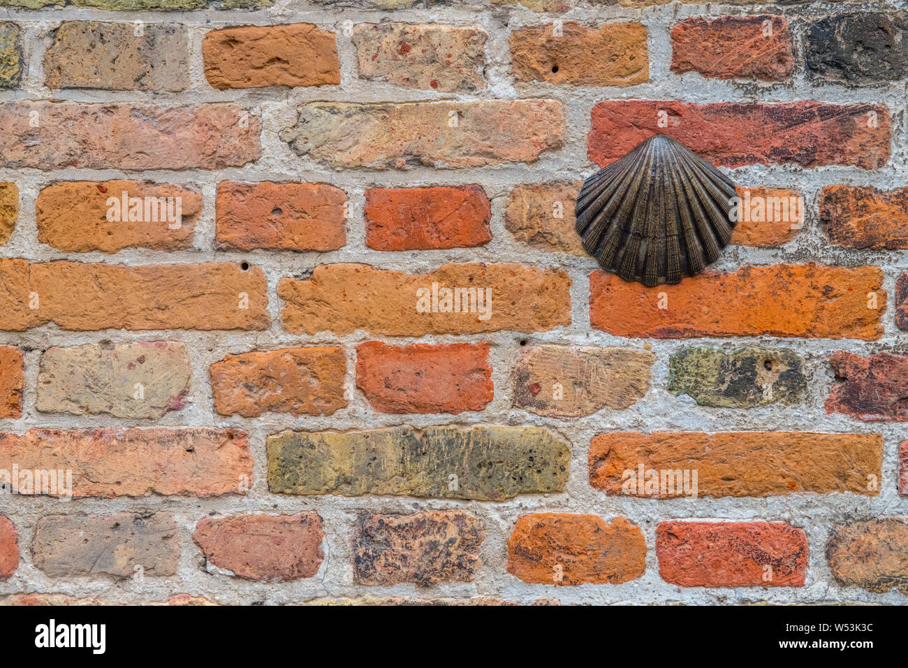 Building made from hand made bricks of different colour with lime ...