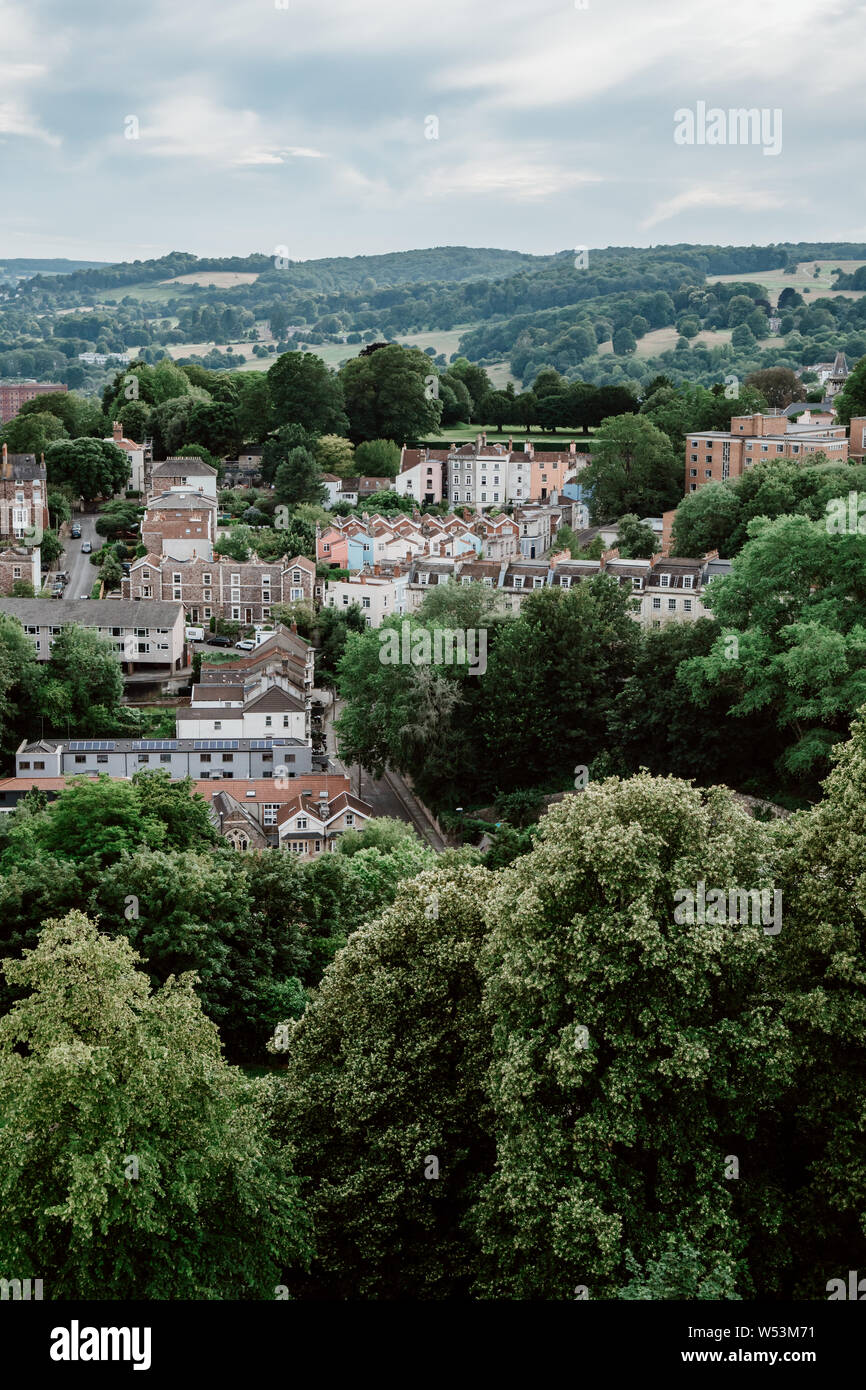 View of Bristol from Cabot Tower in Brandon Hill Park Stock Photo - Alamy
