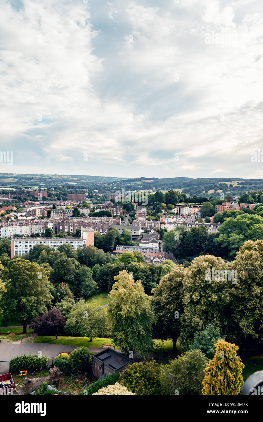 View of Bristol from Cabot Tower in Brandon Hill Park Stock Photo - Alamy