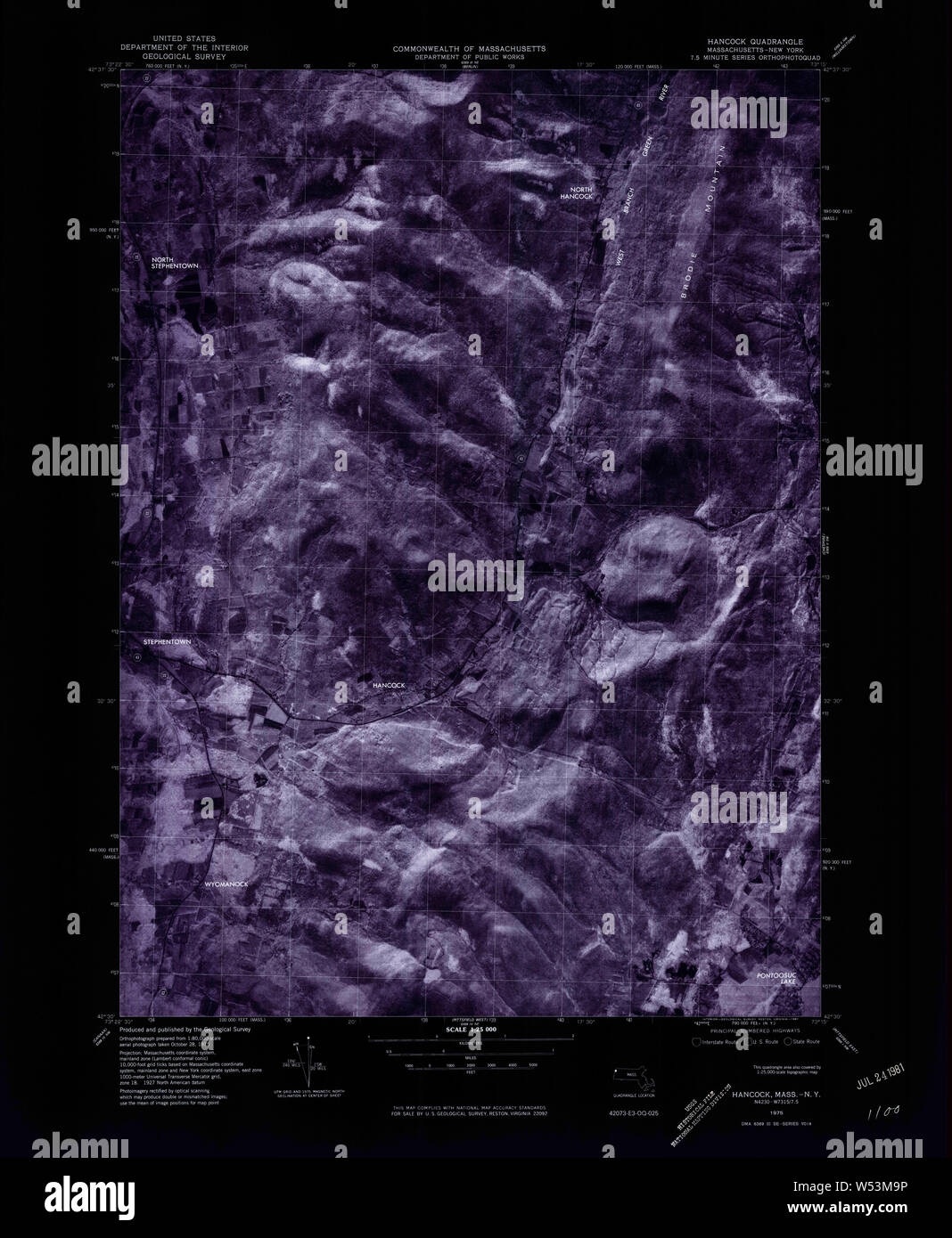 Massachusetts USGS Historical Topo Map MA Hancock 351005 1975 25000 ...