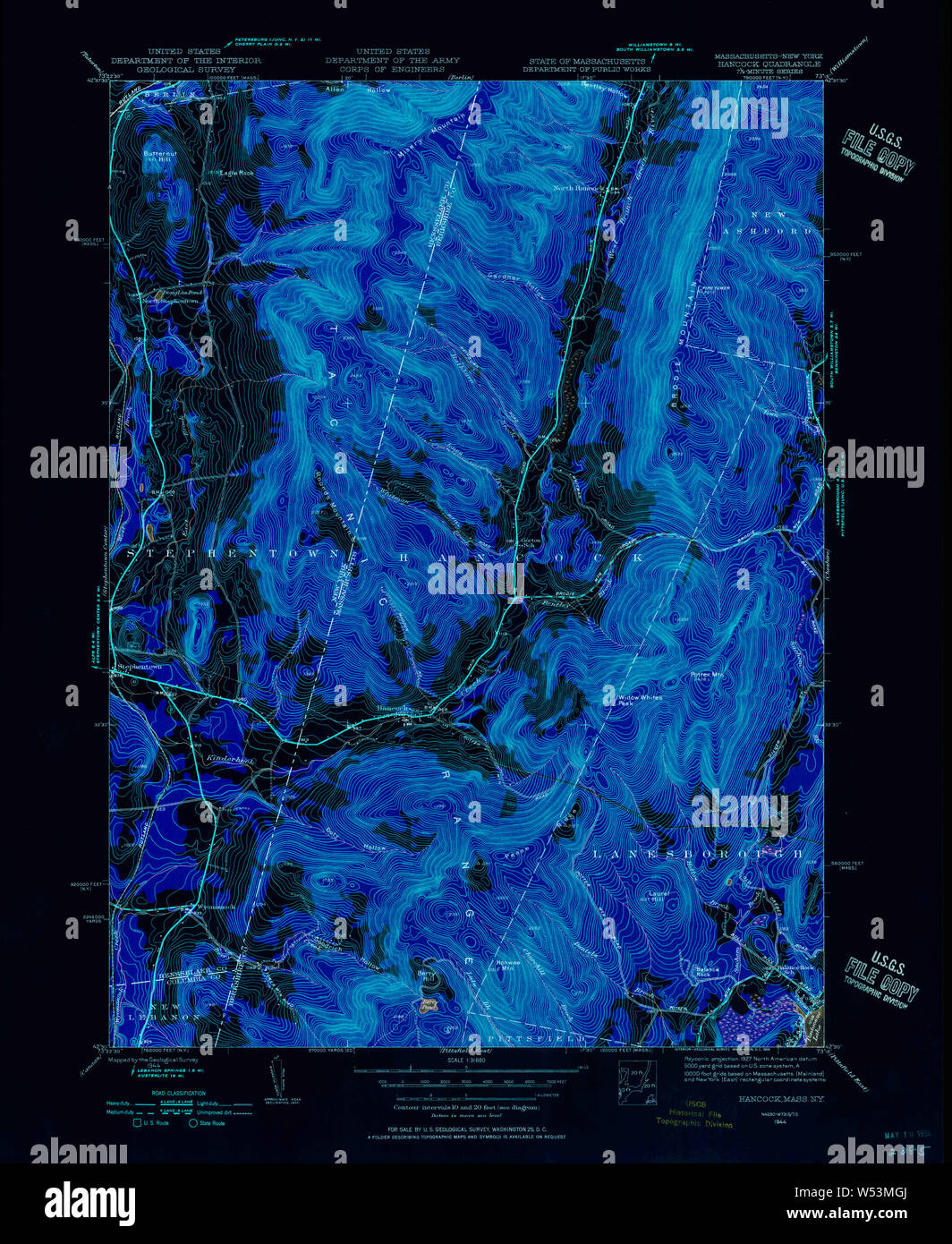 Massachusetts USGS Historical Topo Map MA Hancock 351772 1944 31680 ...