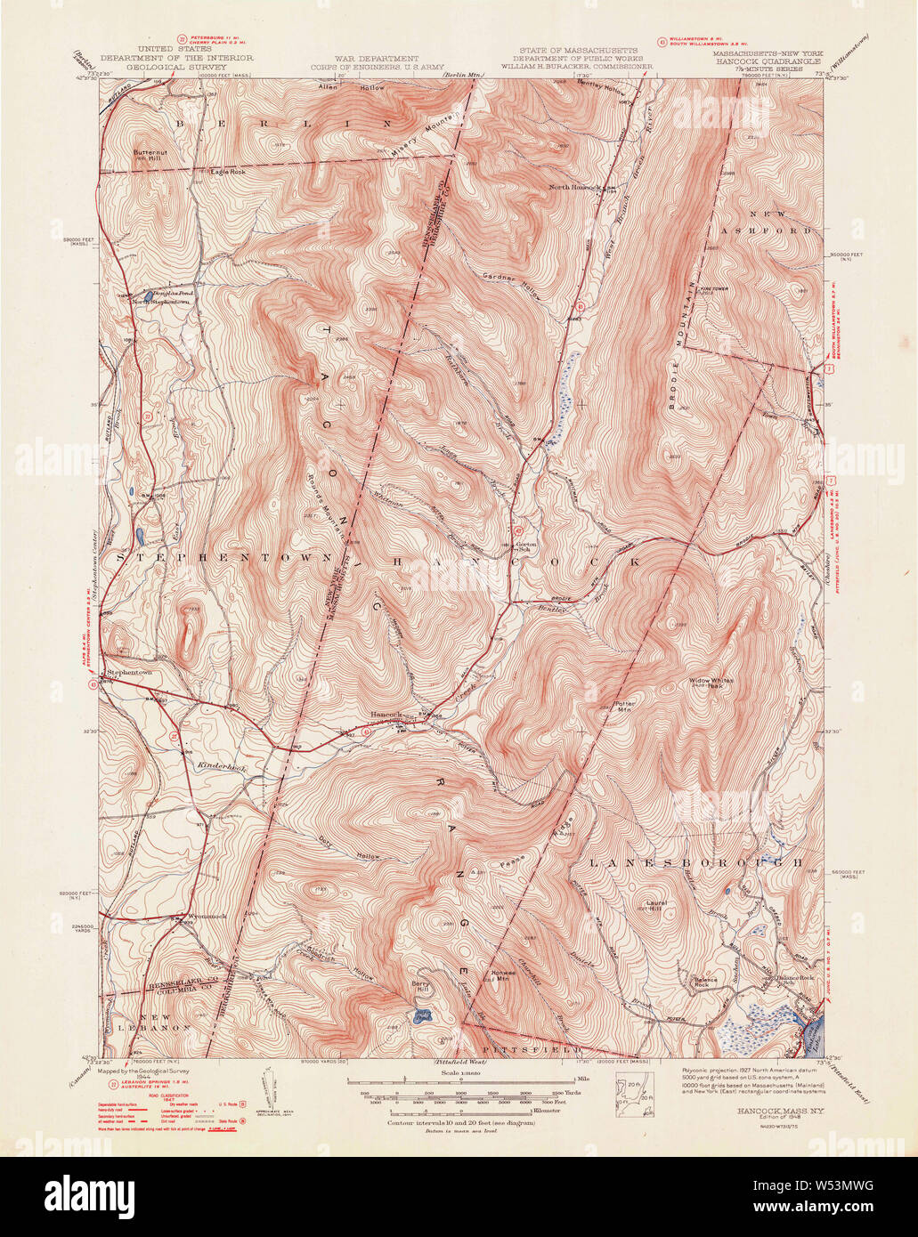 Massachusetts USGS Historical Topo Map MA Hancock 351774 1948 31680 ...