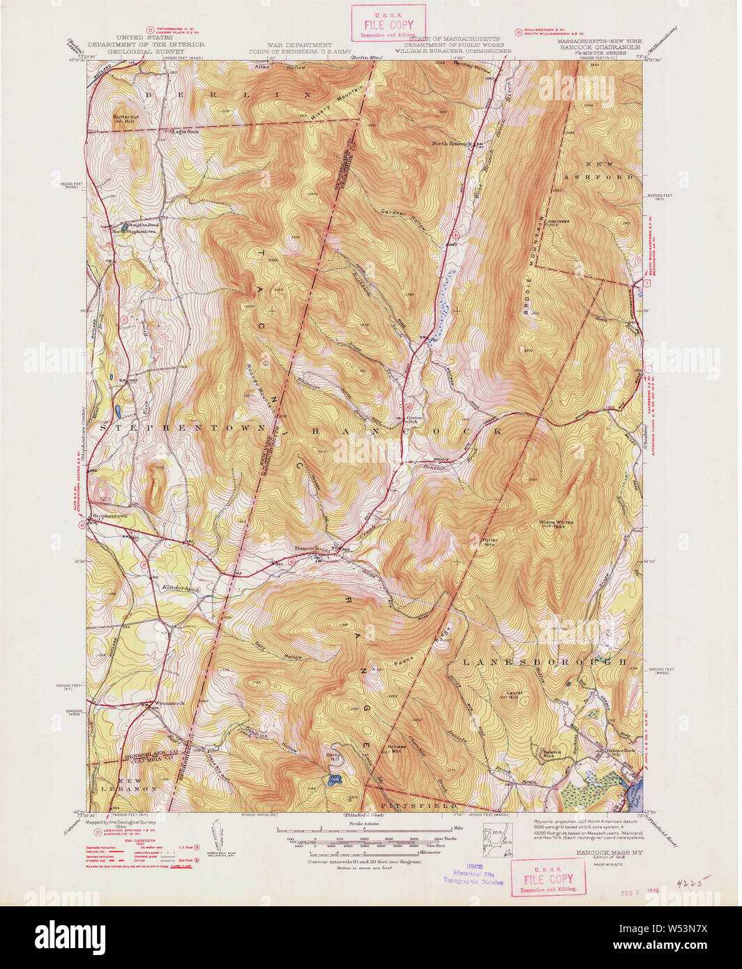 Massachusetts USGS Historical Topo Map MA Hancock 351776 1948 31680 ...
