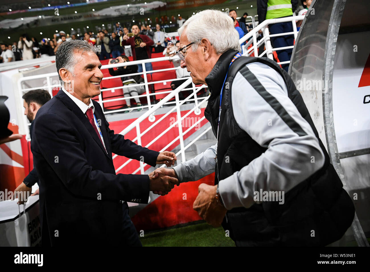 Head coach Carlos Queiroz of Iran, left, and head coach Marcello Lippi ...