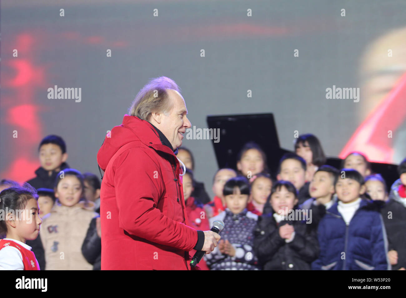 French pianist Richard Clayderman attends a music event in Wuhan city ...