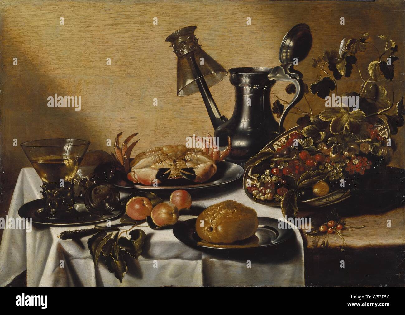 After Pieter Claesz, Still Life with Crab and Fruit, Meal Piece with ...