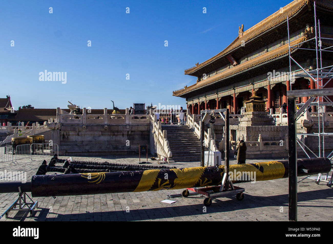 View of heavenly lanterns (tiandeng) and longevity lanterns (wanshou ...