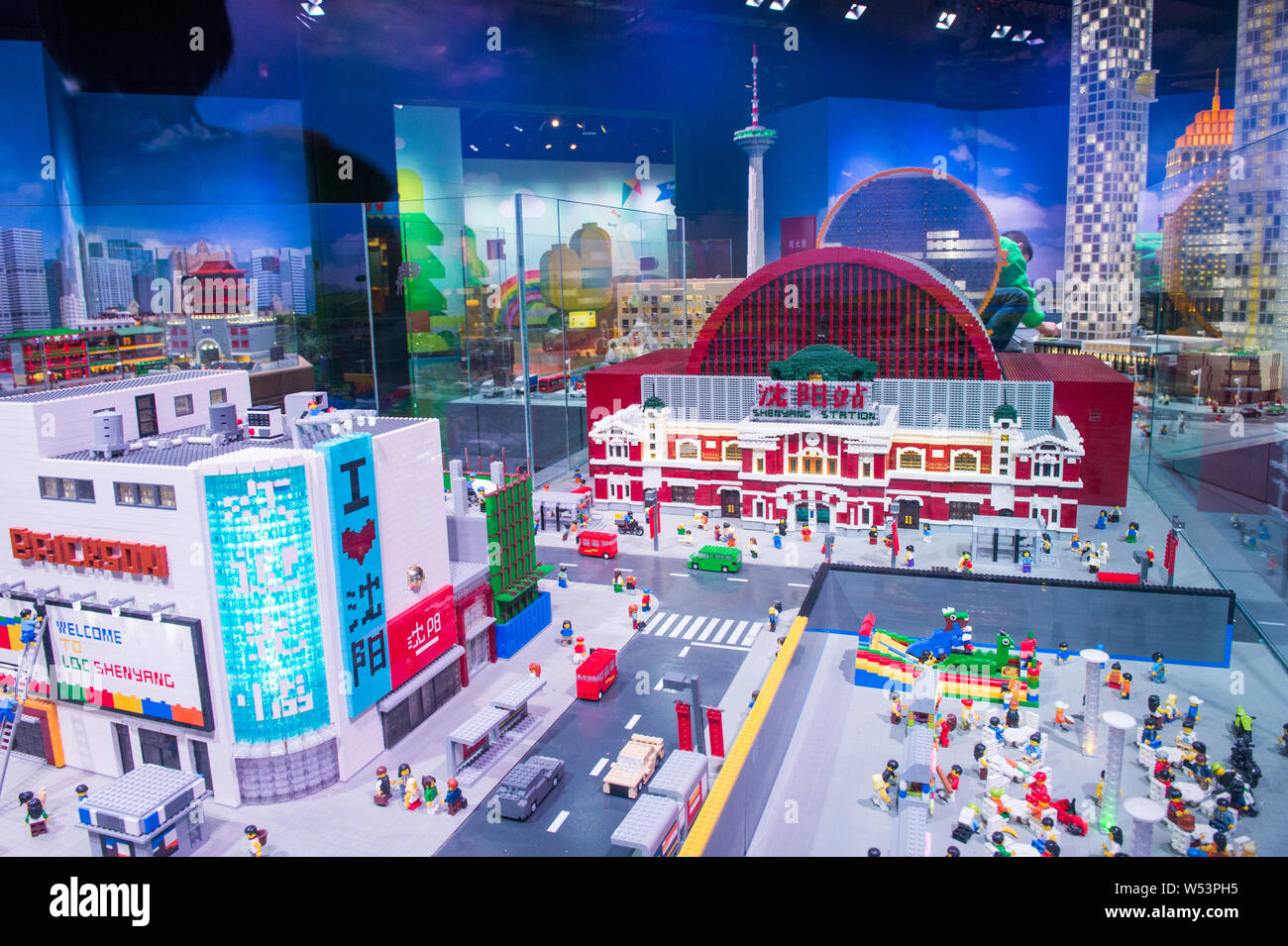 Landmark buildings of Shenyang city made by 1,500,000 Lego bricks are ...