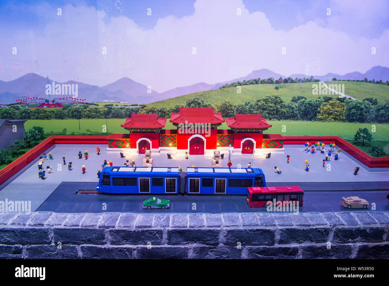 Landmark buildings of Shenyang city made by 1,500,000 Lego bricks are ...